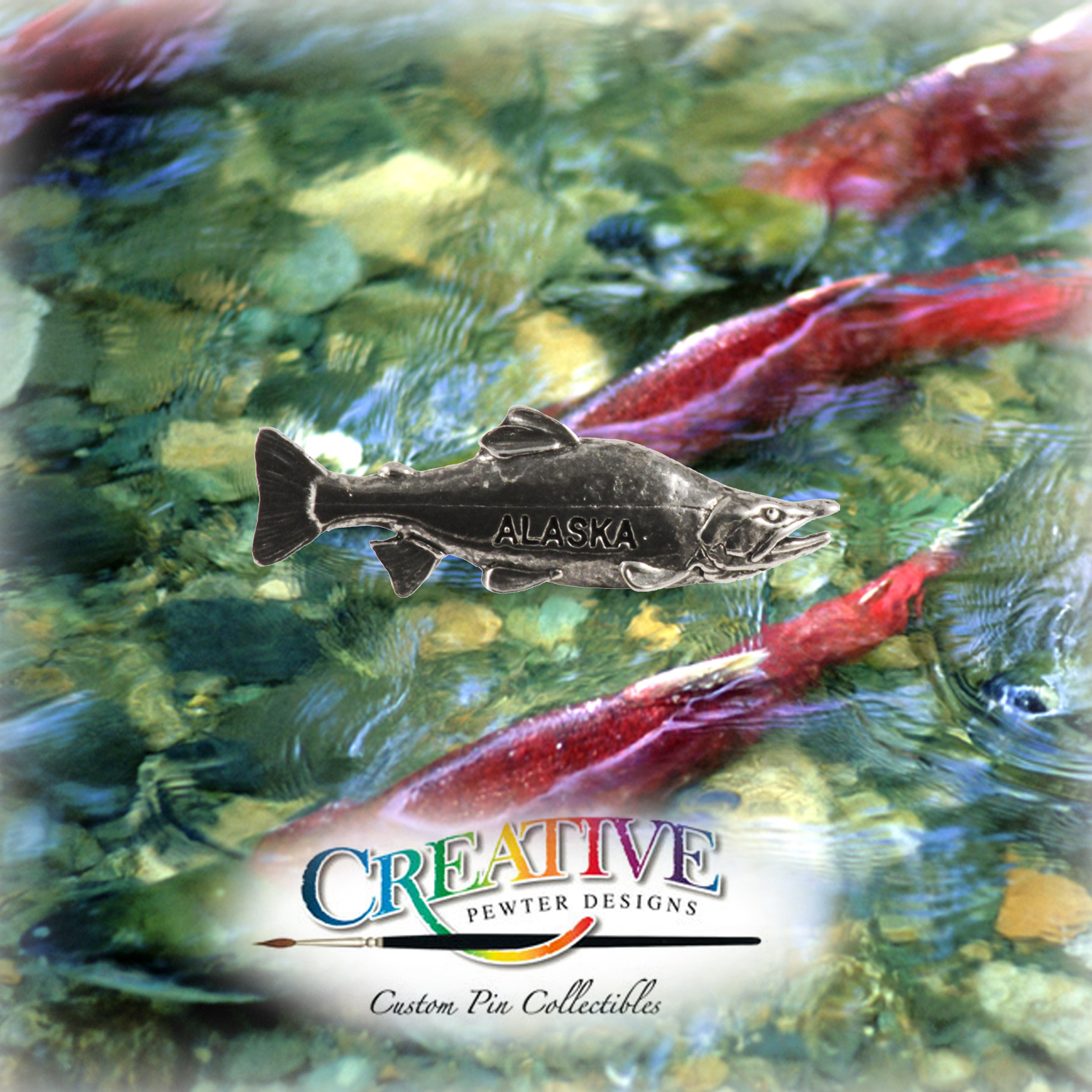 Sockeye Salmon Magnet, Alaska, A604M, Magnets, Magnetic, Refrigerator ...