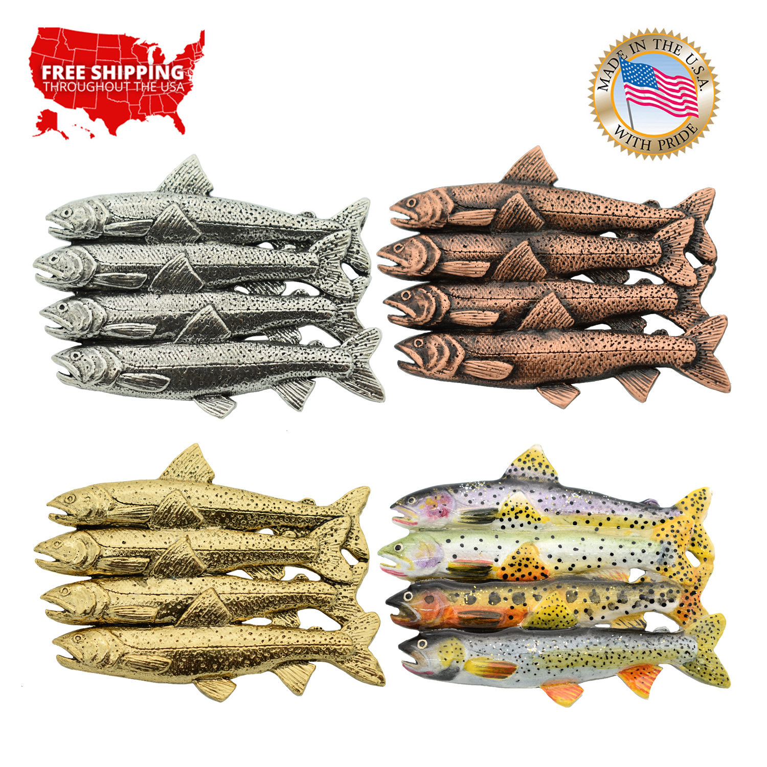 Cuttroat Trout Grand Slam Premium Magnet, School of Fish, Large, Fish ...
