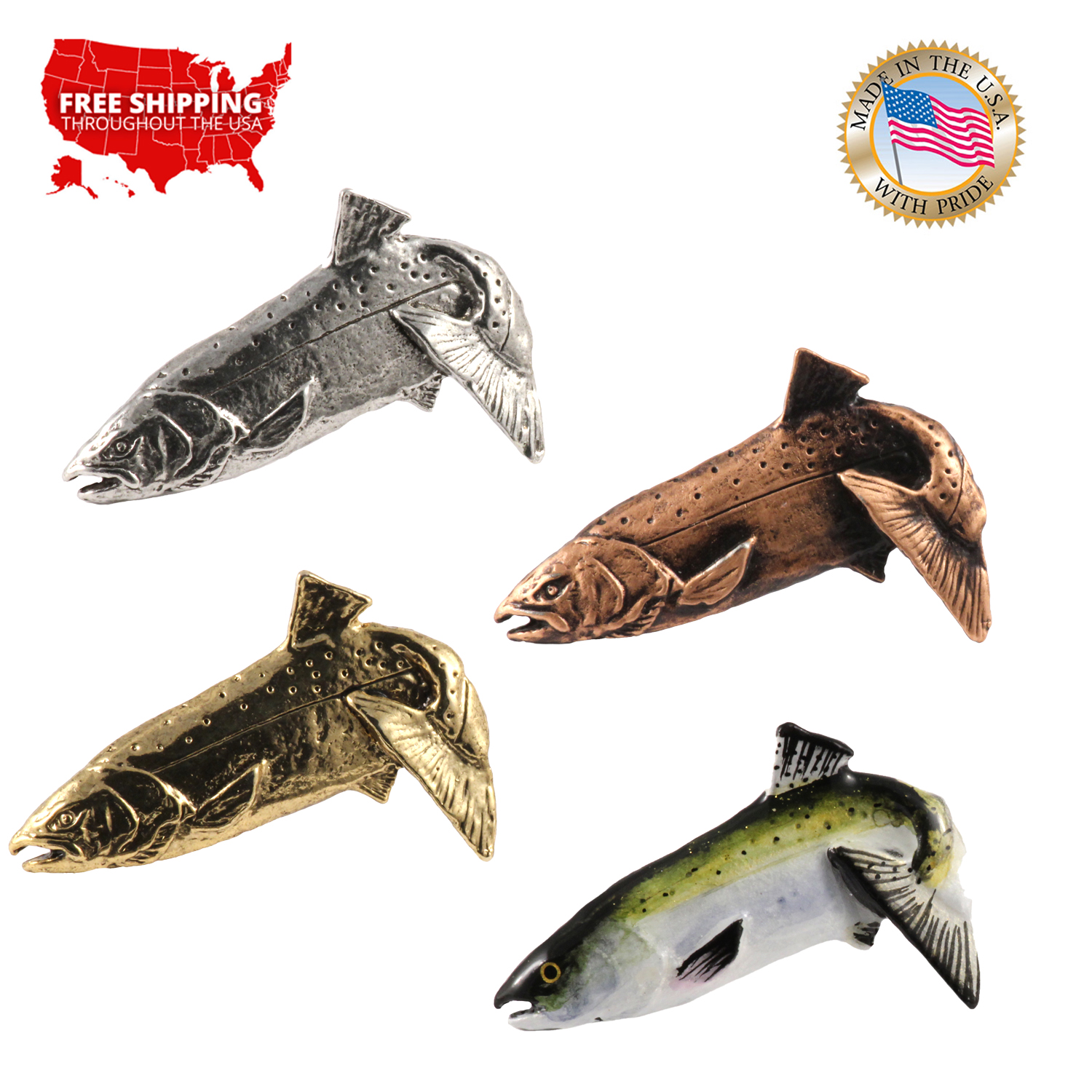 Coho Salmon Leaping Magnet, Silvers, Silver Salmon, Fishing, Fish ...