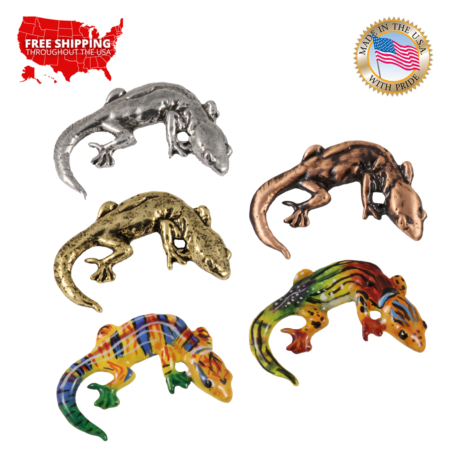 Gecko Pin, A060, Lapel, Brooch, Pins, Hat, Backpack, 1000s of Designs ...
