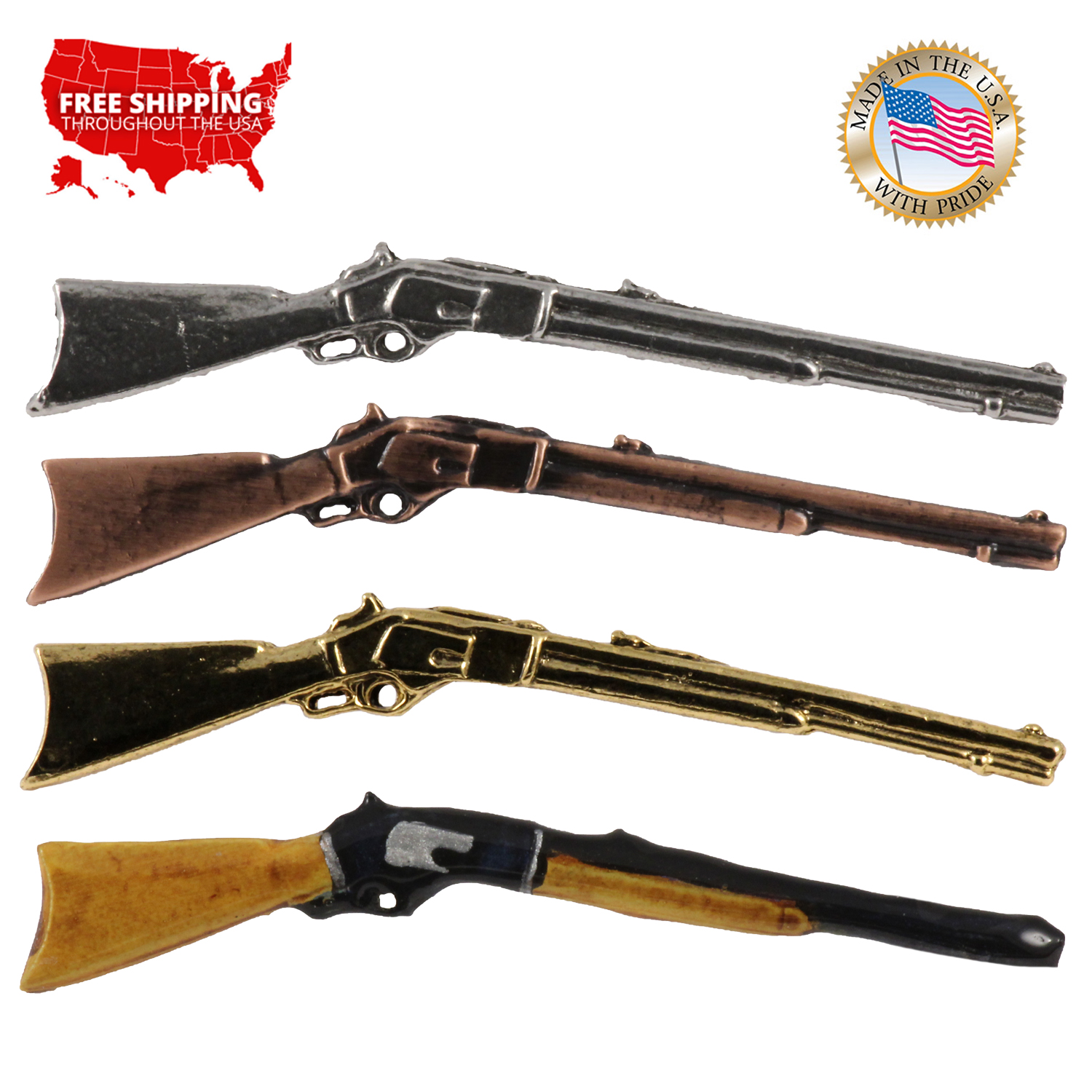 Lever Action Rifle Pin, A094, Gun, Firearm, Lapel, Brooch, Pins, Hat ...