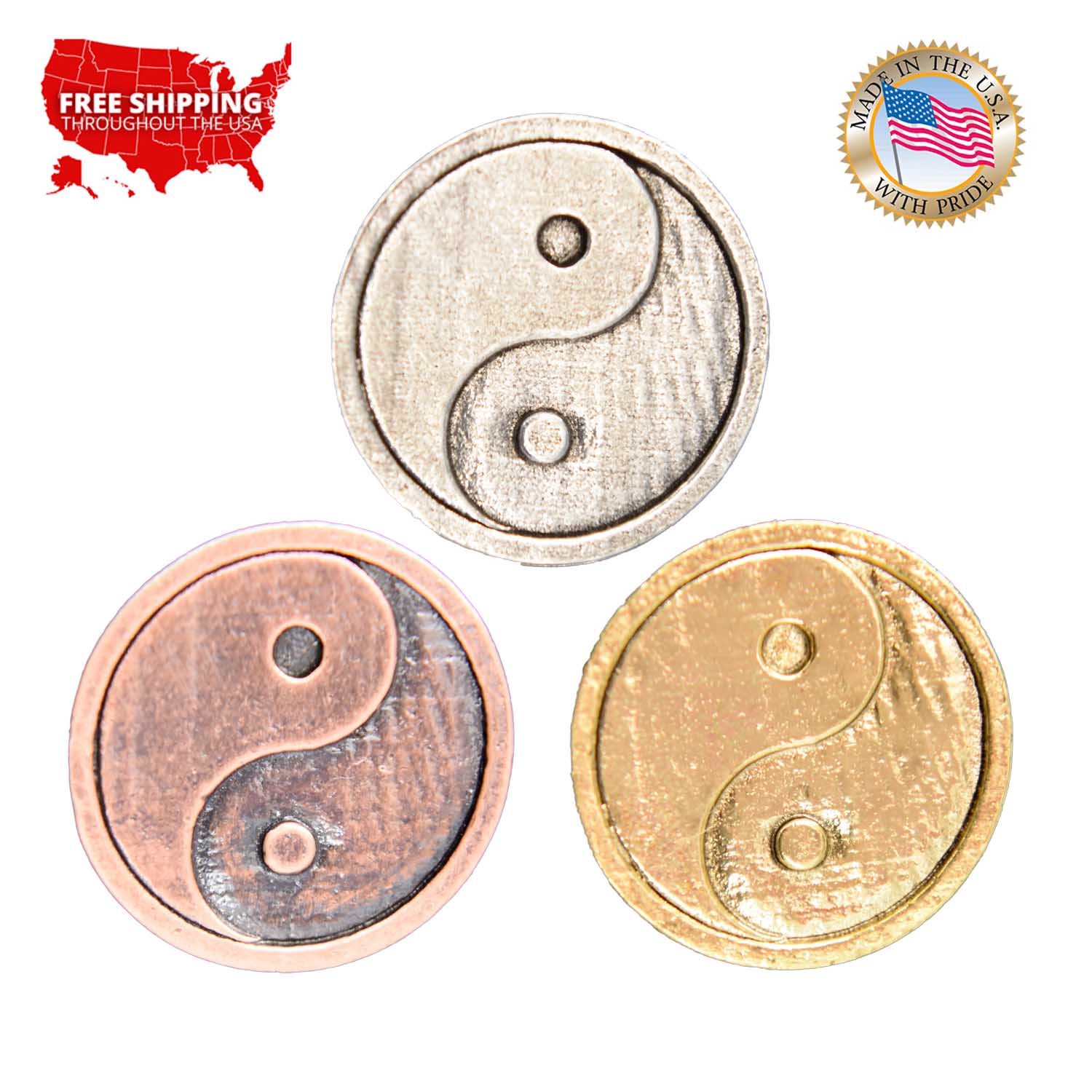 Yin Yang Pin, G050, Pins, Label, Labels, Brooch, Hat Pin, Backpack Pin ...